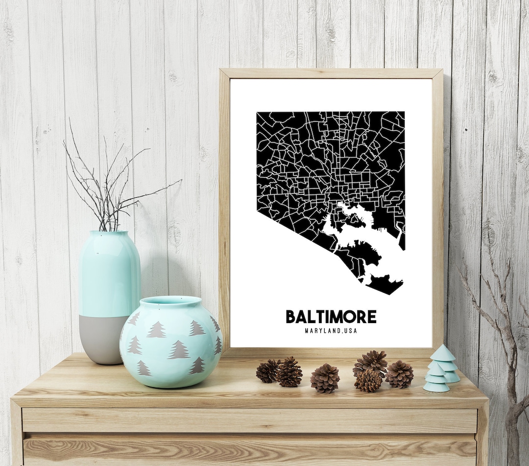 Baltimore City Map Printable, Baltimore Wall Art, Baltimore ...