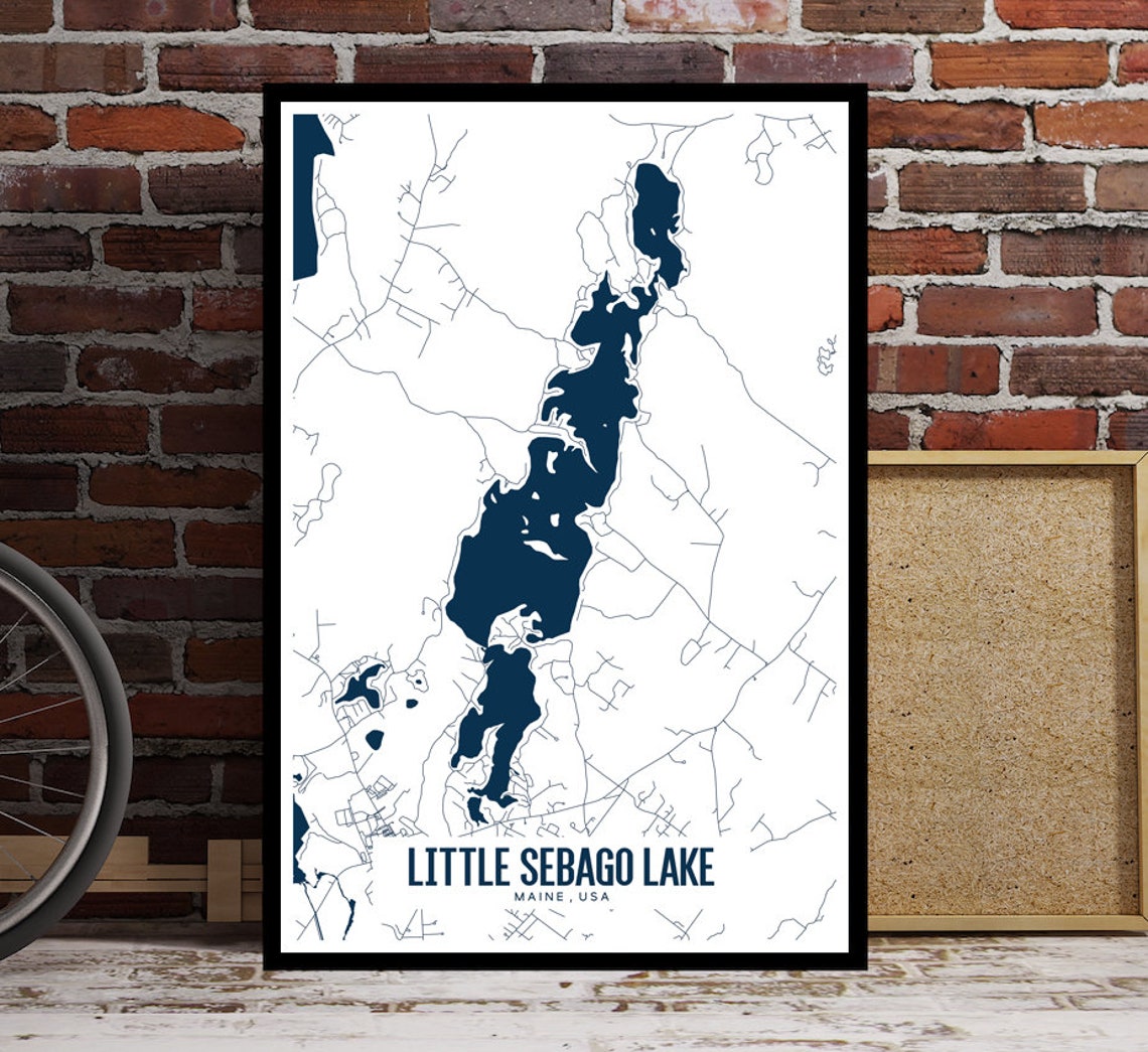Little Sebago Lake Printable Map Little Sebago Lake Maine | Etsy