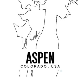 Aspen Colorado Printable Map, Aspen Wall Decor, Aspen Ski Map Poster ...