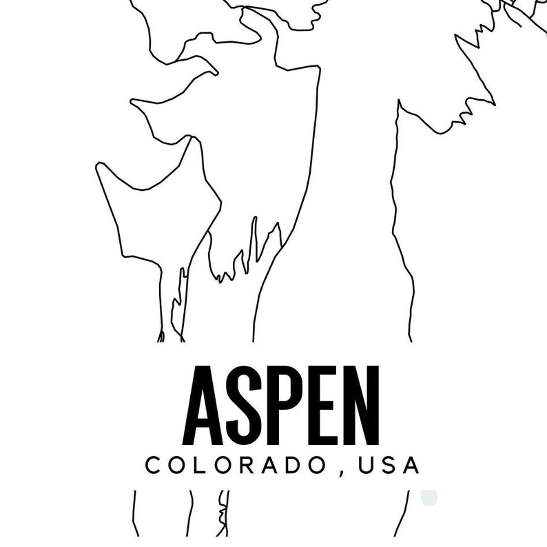 Aspen Colorado Printable Map Aspen Wall Decor Aspen Ski Map - Etsy