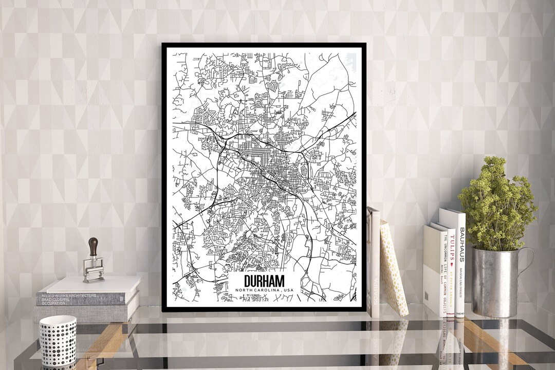 Durham North Carolina Map Printable, Printable Map for Office, North ...
