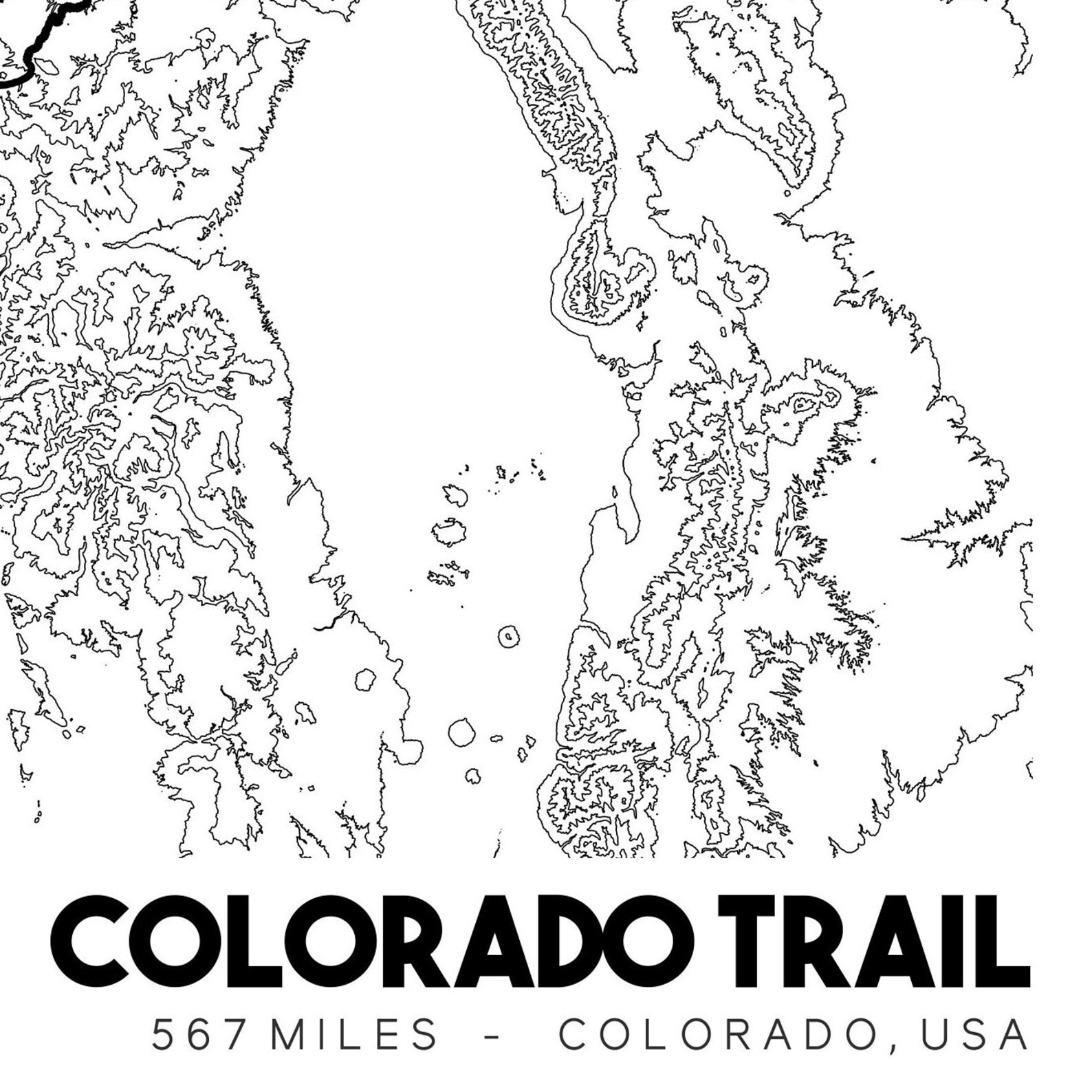 Colorado Trail Printable Hiking Map Colorado Topographic Map - Etsy