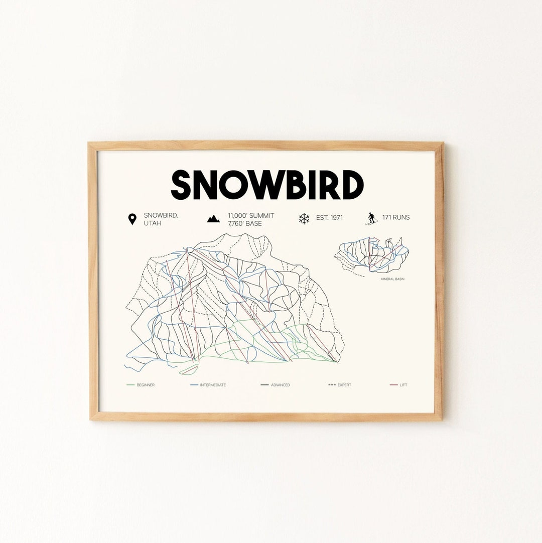 Snowbird Printable Ski Map Snowbird Utah Map - Etsy