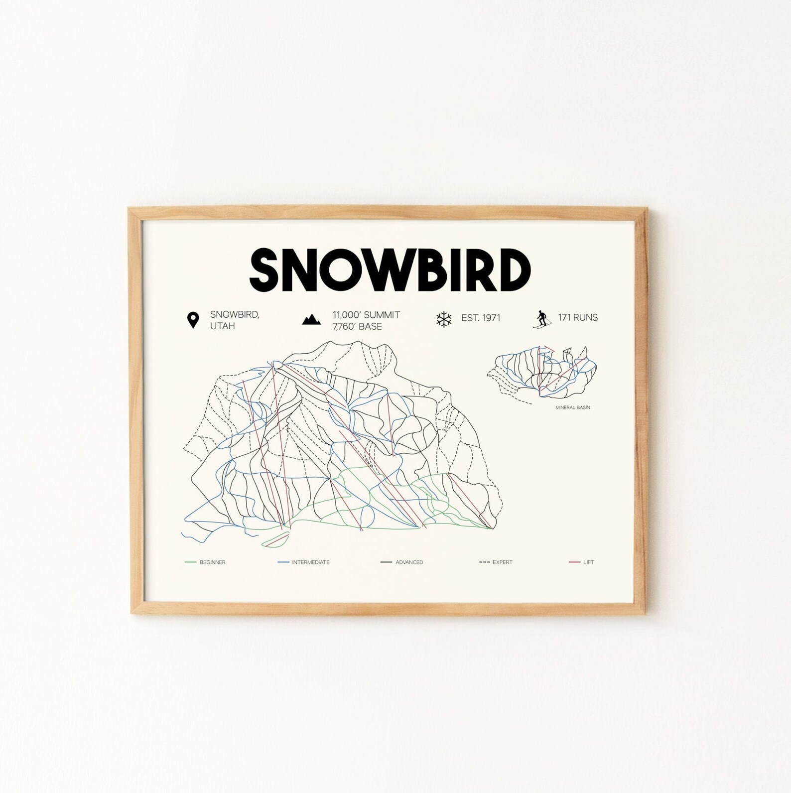 Snowbird Printable Ski Map Snowbird Utah Map | Etsy