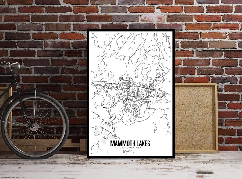 Mammoth Lakes Printable Map Mammoth California Map Poster | Etsy