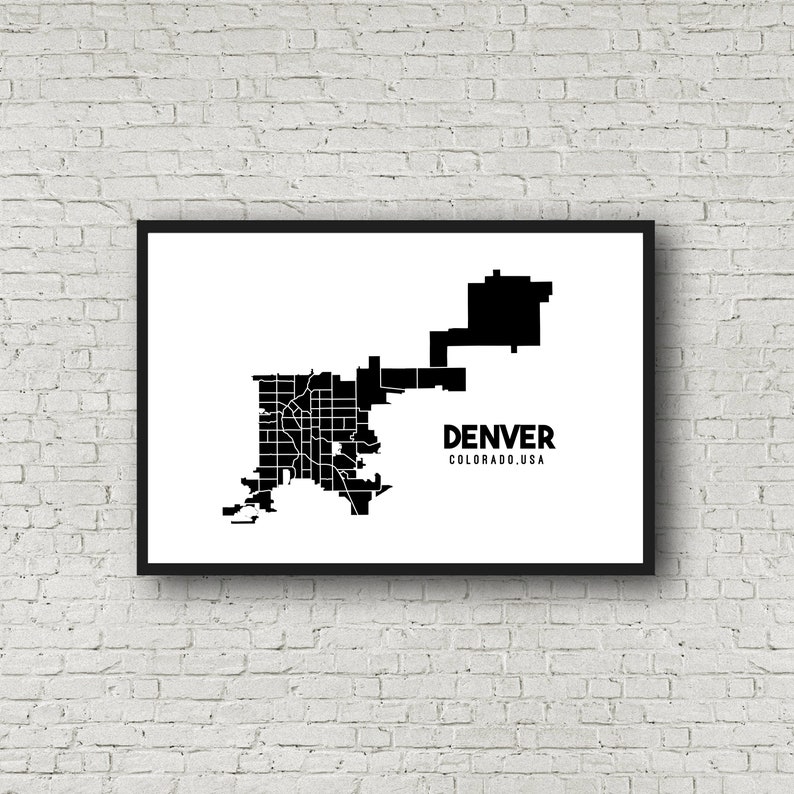 Denver Neighborhoods Printable Map Denver Map Poster Denver - Etsy