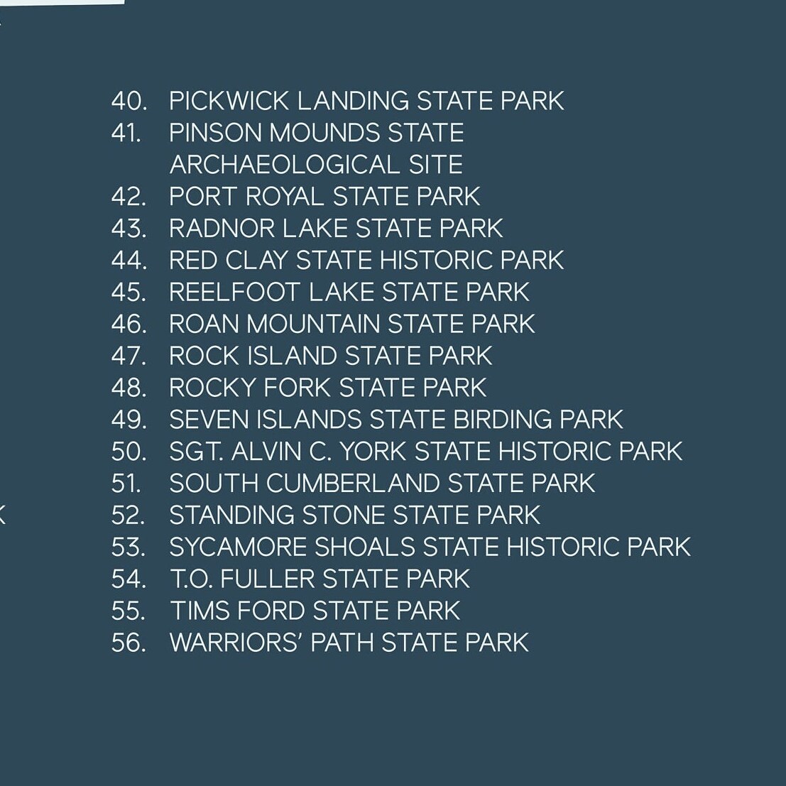 Tennessee State Parks Map Printable 16x20 Gift - Etsy