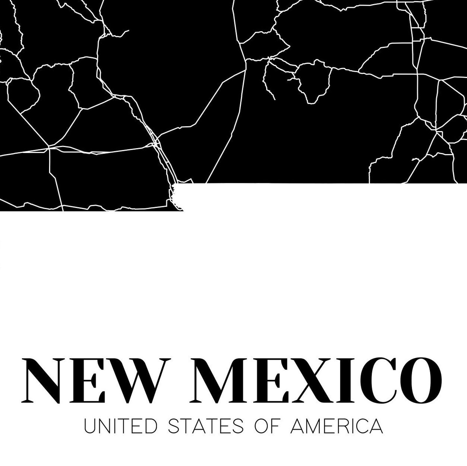 Map of New Mexico Printable New Mexico Map Printable NM Map - Etsy