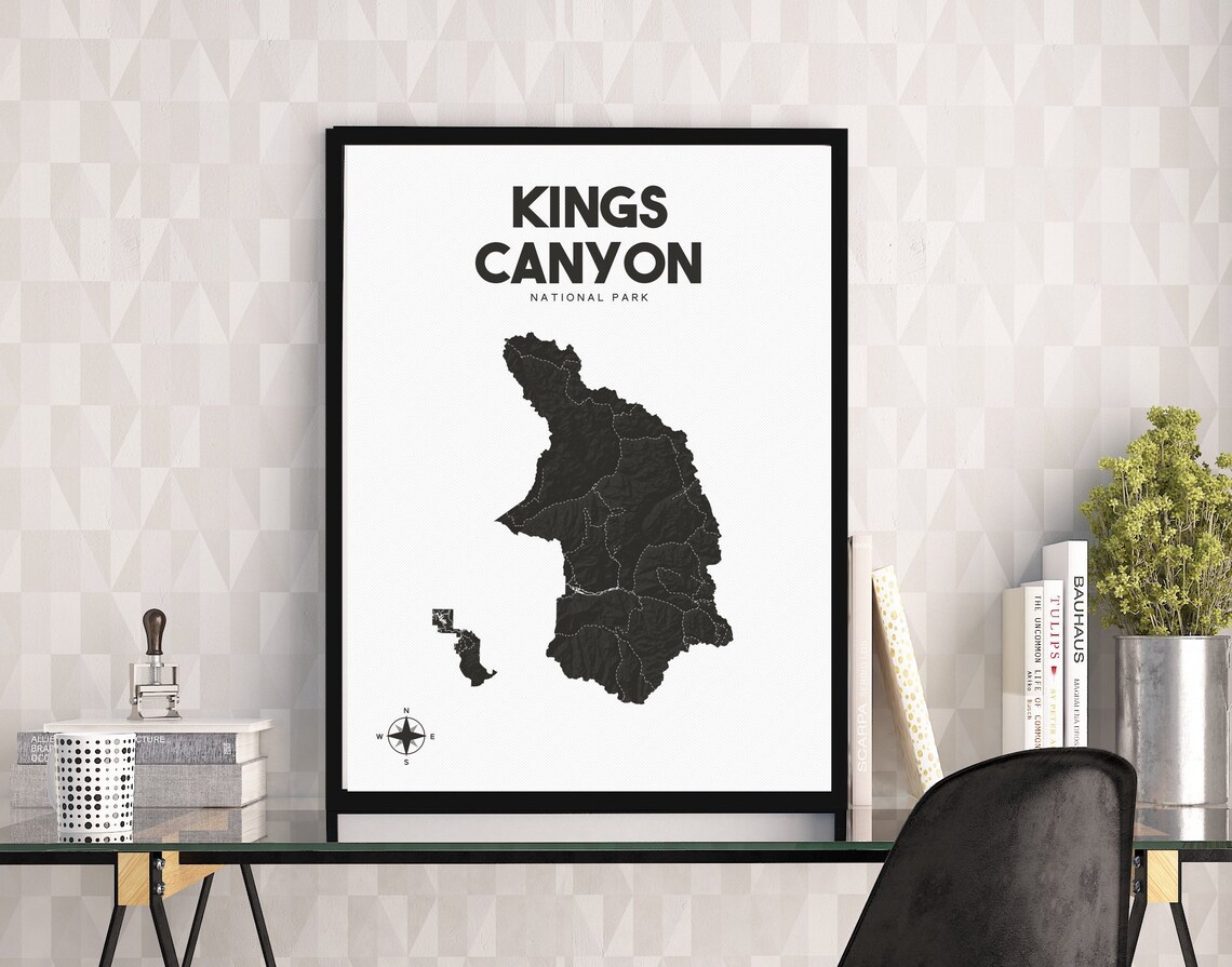 Kings Canyon National Park Map Printable 18x24 - Etsy