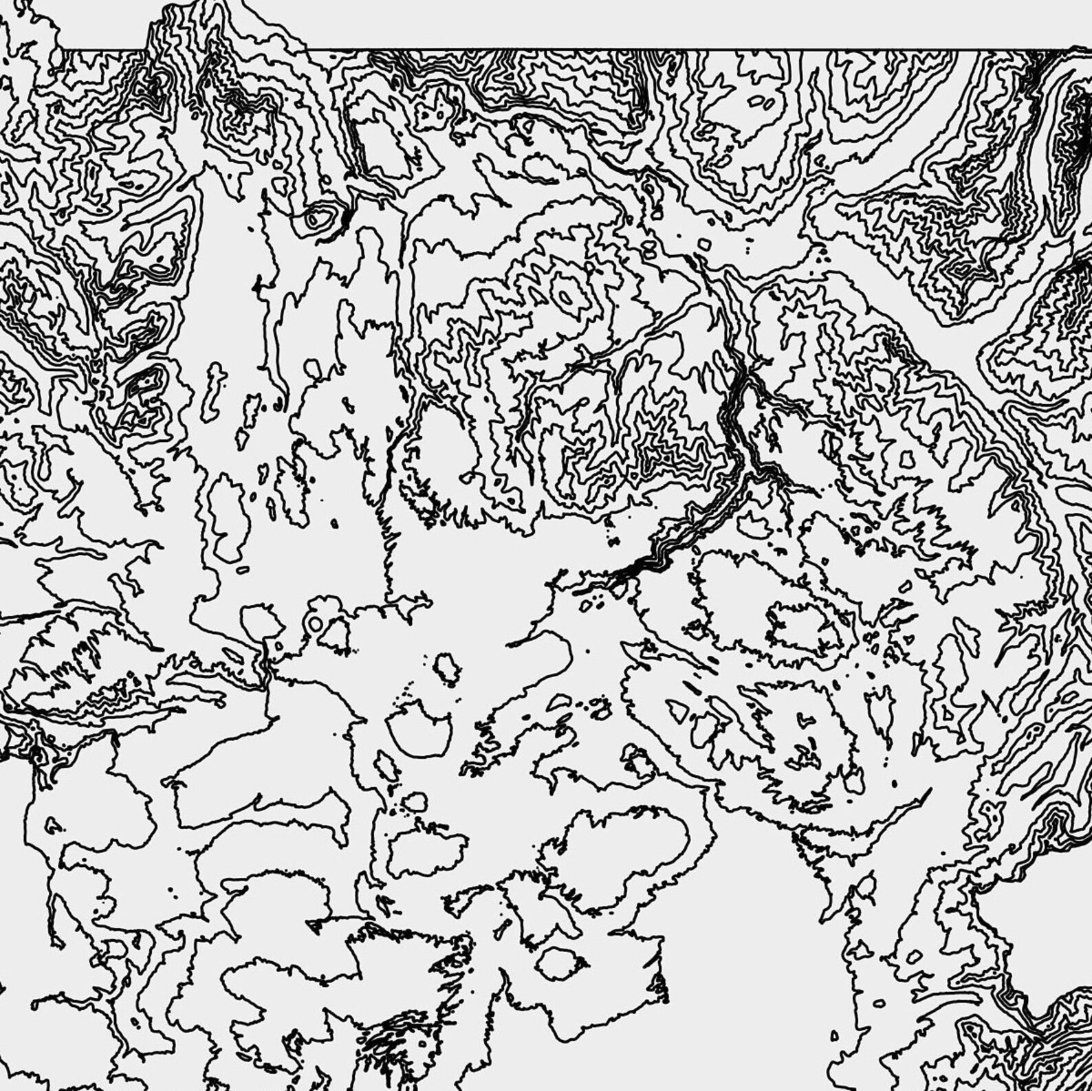 Yellowstone National Park Printable Topographic Map, Yellowstone ...