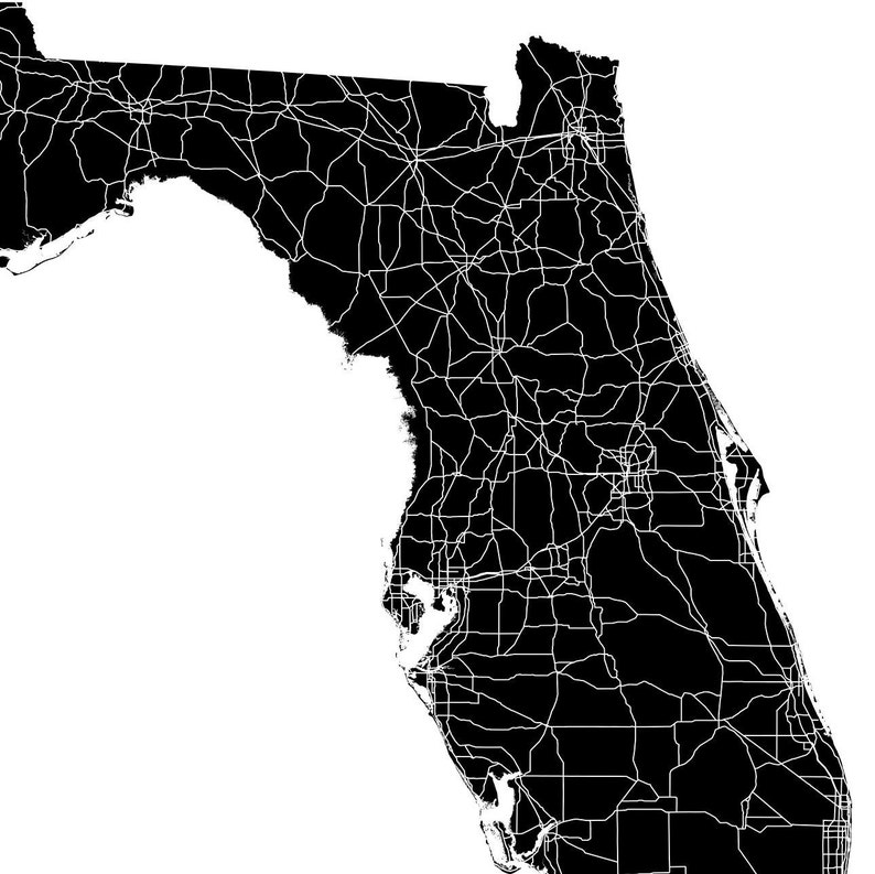 Map of Floridaprintable Florida Map Printable FL Wall Art - Etsy