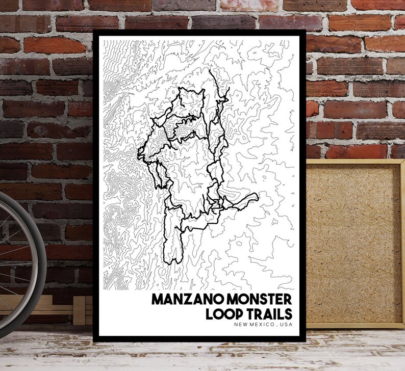 Manzano Monster Loop Trails Topographic Map Printable - Etsy