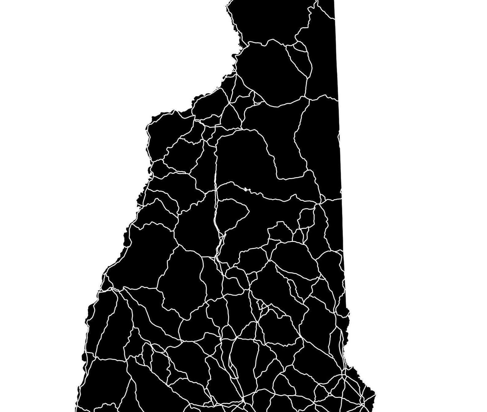 Map of New Hampshire Printable New Hampshire Map Print - Etsy