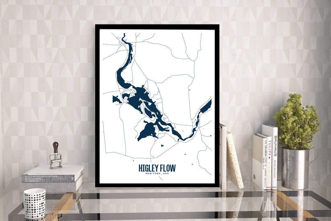 Higley Flow Printable Map Higley Flow NY Map Higley Flow - Etsy