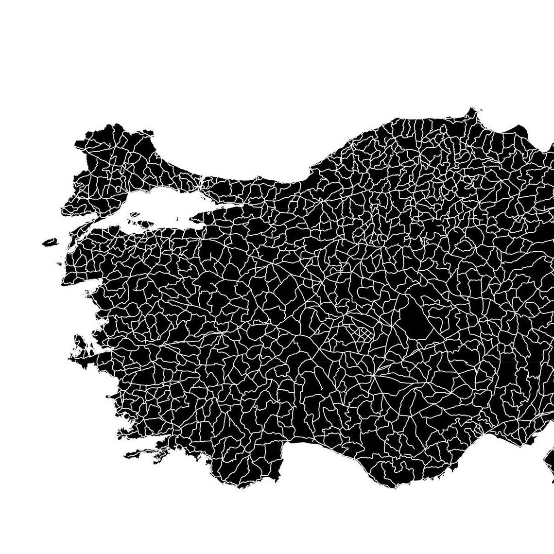 Map of Turkey Printable Turkey Middle East Map Travel Decor - Etsy