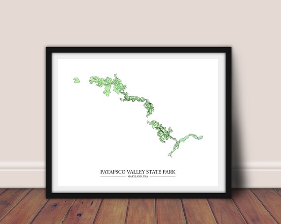 Patapsco Valley State Park Map Printable Maryland Map Art | Etsy
