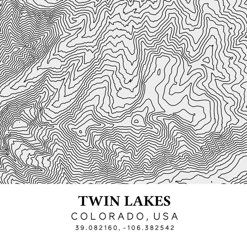 Twin Lakes Colorado Map Printable Topographic Map Twin Lakes - Etsy