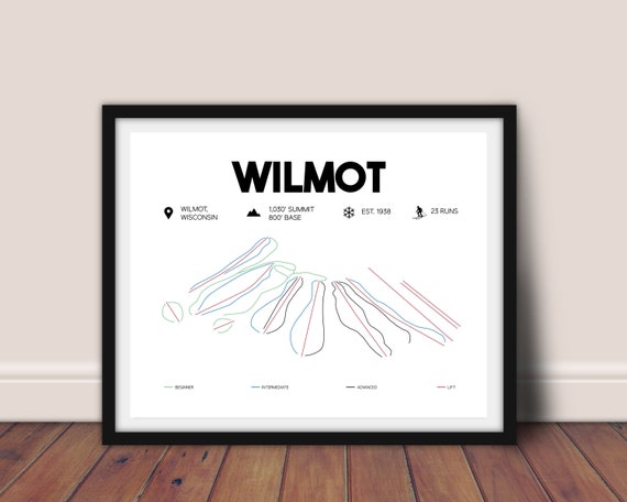 Wilmot Mountain Printable Ski Map Wilmot Mountain Trail Map - Etsy