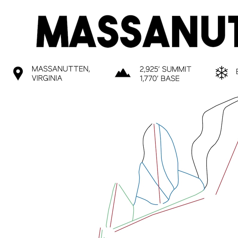 Massanutten Virginia Printable Ski Map - Etsy