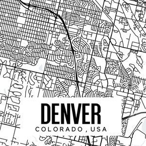 Denver Colorado Map Printable Printable Map for Office - Etsy