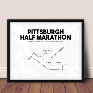 Pittsburgh Half Marathon Course Map 2019 Marathon Printable - Etsy