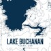 Lake Buchanan Texas Printable Map, Lake Buchanan Wall Art, Lake ...