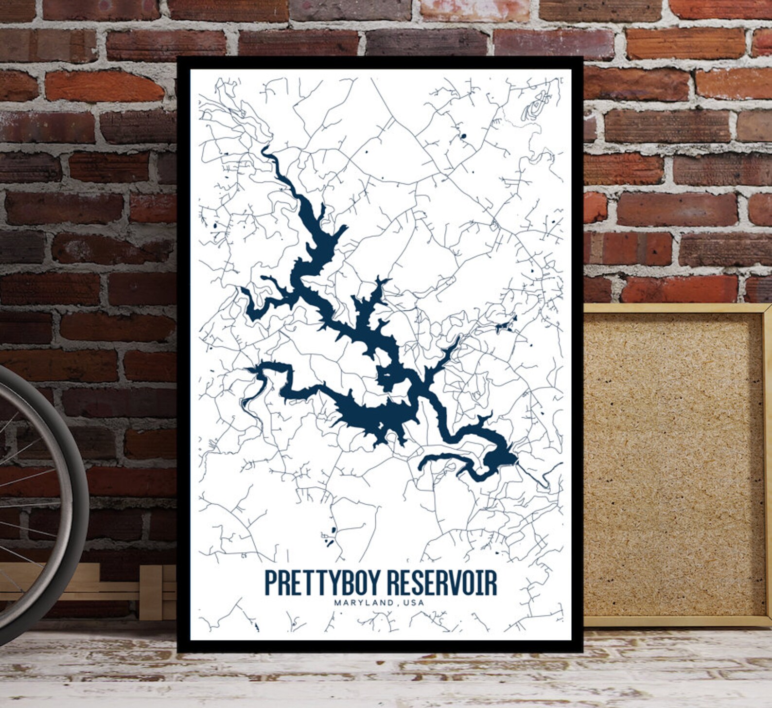 Prettyboy Reservoir Maryland Printable Map Maryland Wall Art - Etsy