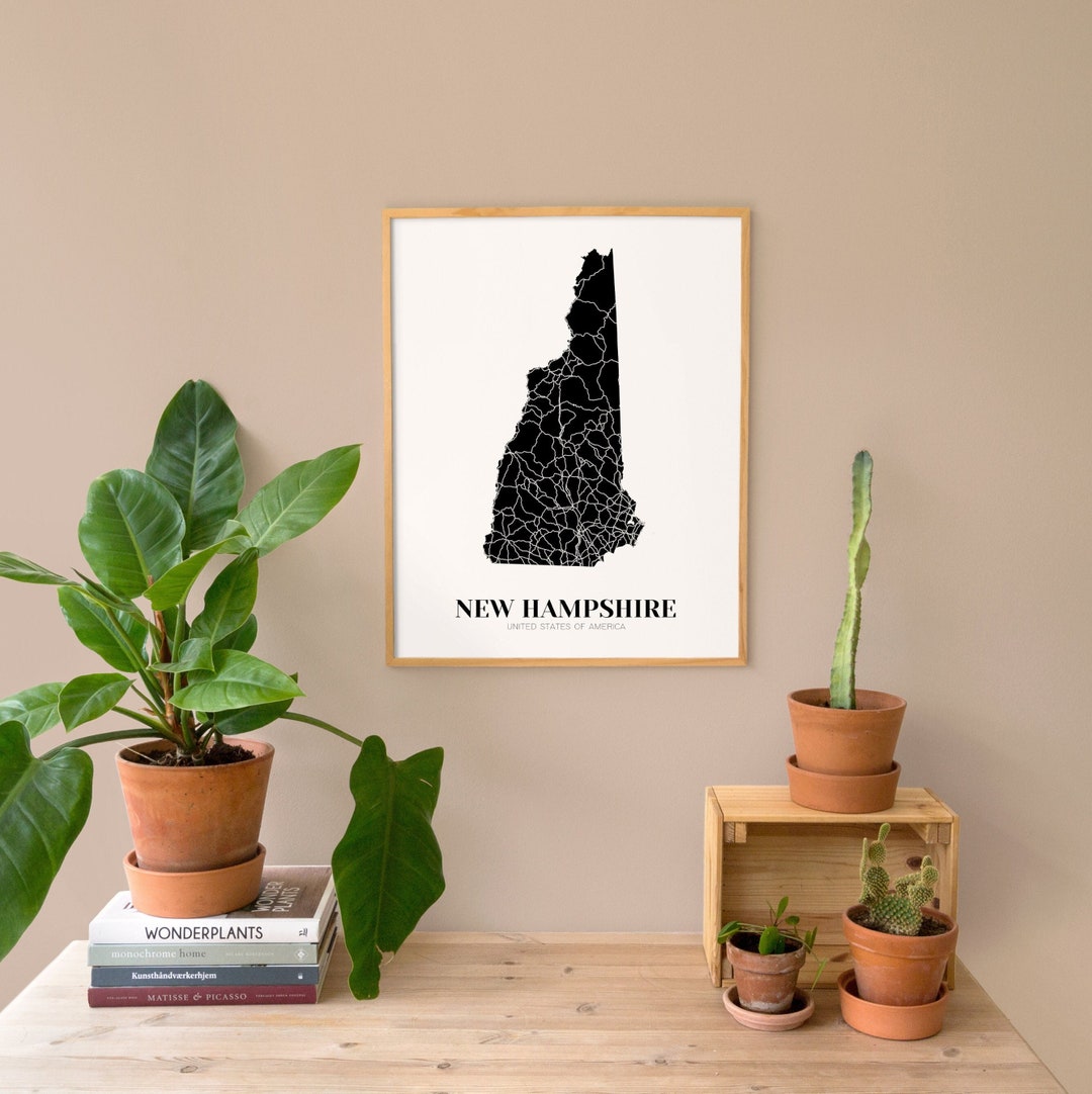 Map of New Hampshire Printable, New Hampshire Map Print, Printable NH ...