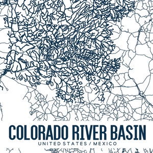 Colorado River Basin Printable Map 16x20, Colorado River Tributaries ...