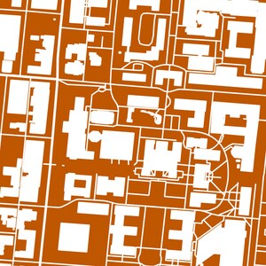 Austin Texas Street Map University of Texas Campus Map UT - Etsy
