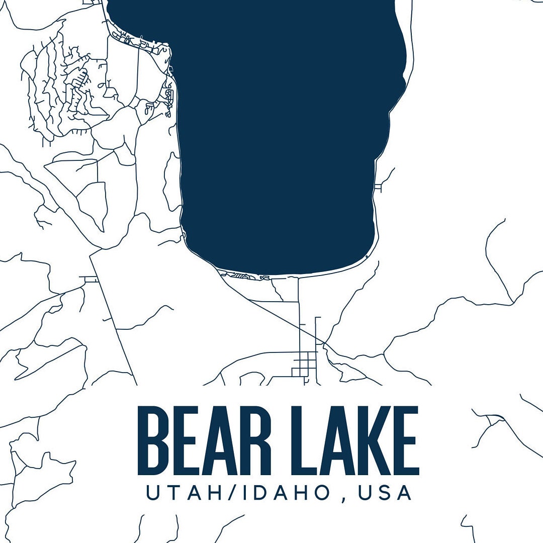 Bear Lake Printable Map Bear Lake Map Bear Lake Wall Art - Etsy México