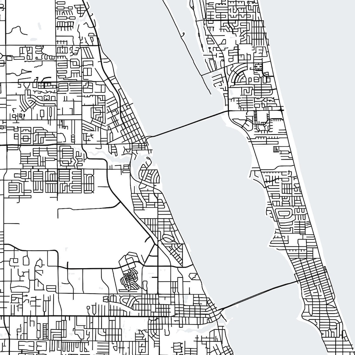 Melbourne Florida Map Printable Melbourne FL Map Art - Etsy