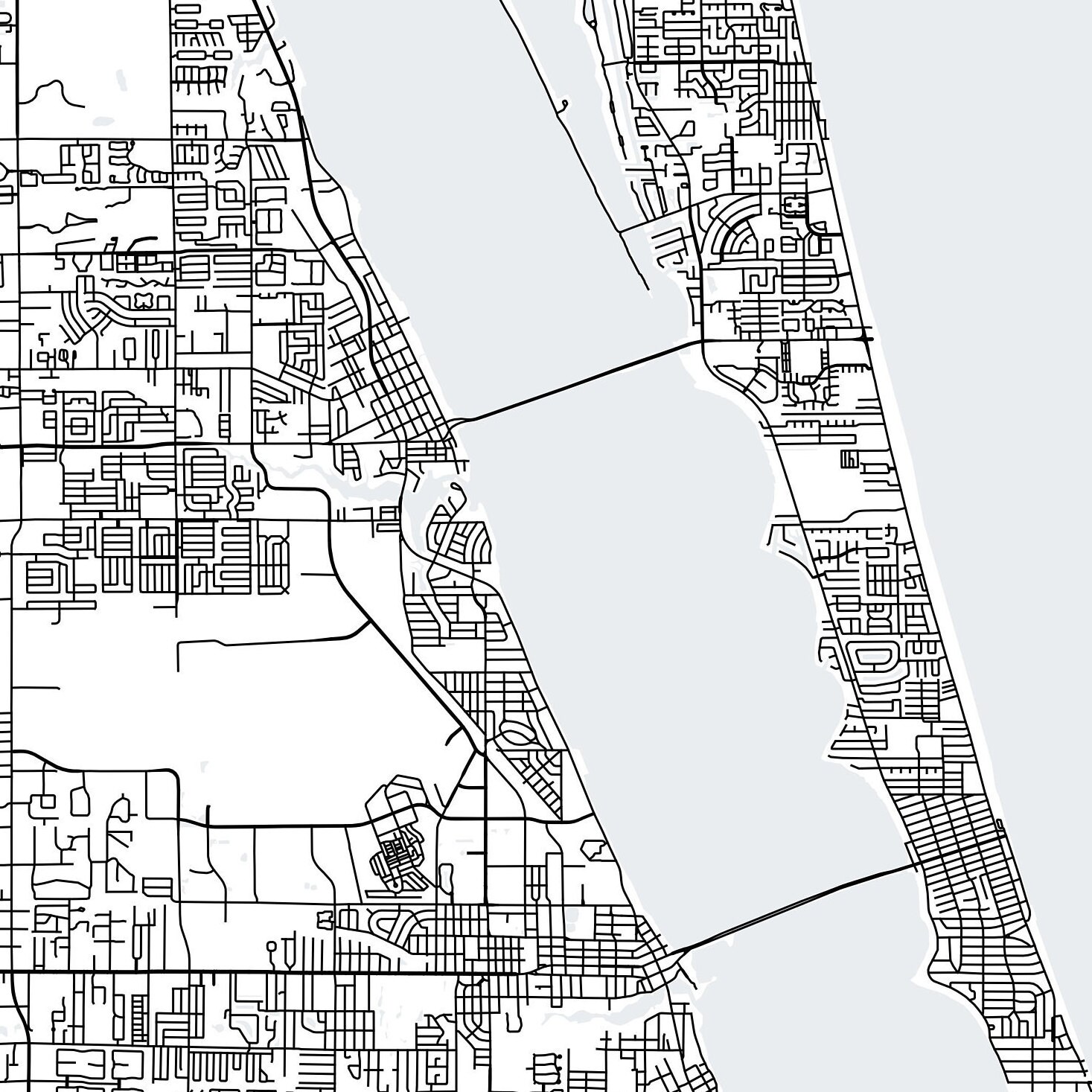 Melbourne Florida Map Printable Melbourne FL Map Art - Etsy
