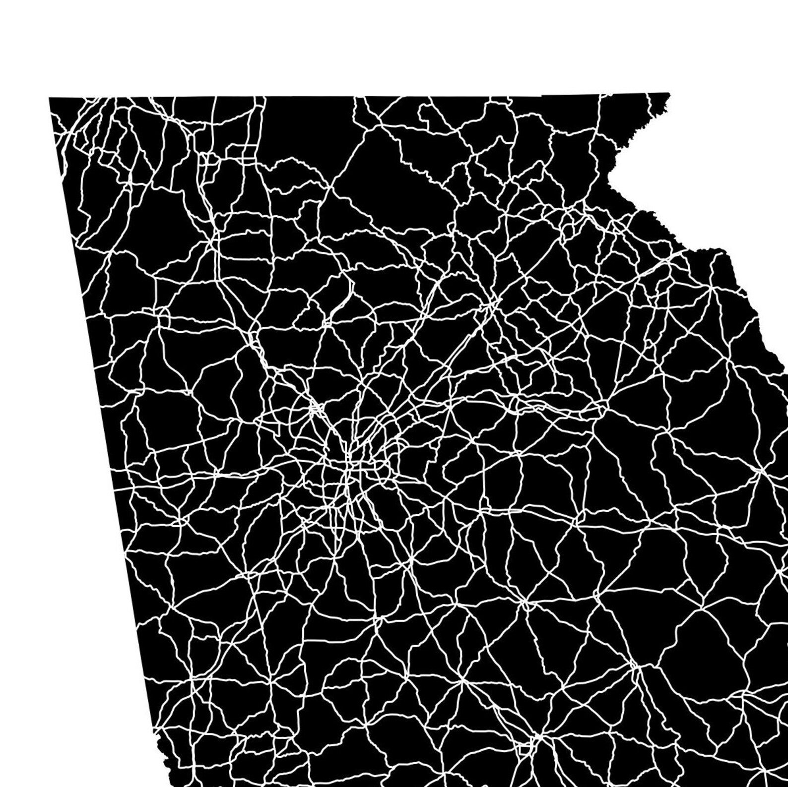 Map of Georgia Printable Georgia Map Printable GA Map - Etsy