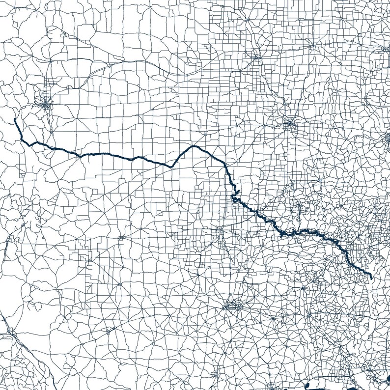 Arkansas River Printable Map Poster Arkansas River Map - Etsy