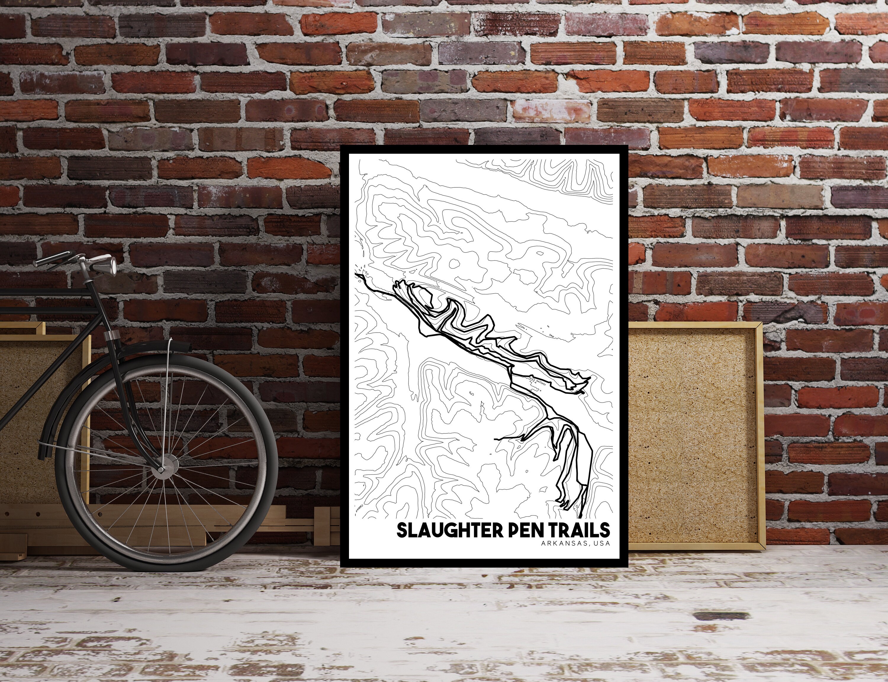 Slaughter Pen Trails Topographic Map Printable Mountain | Etsy