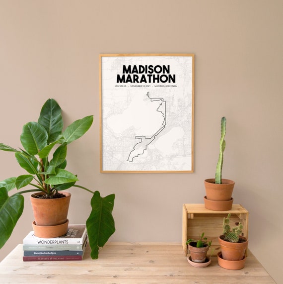 Madison Marathon Course Map 2021 Marathon Map Art Custom | Etsy
