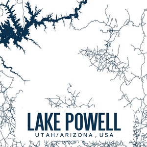 Lake Powell Printable Map, Lake Powell Map, Lake Powell Print ...