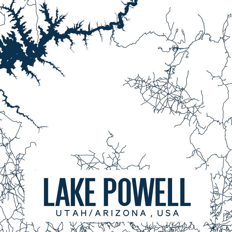 Lake Powell Printable Map Lake Powell Map Lake Powell Print - Etsy