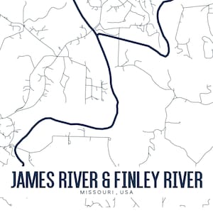 James River and Finley River Confluence Printable Map - Etsy