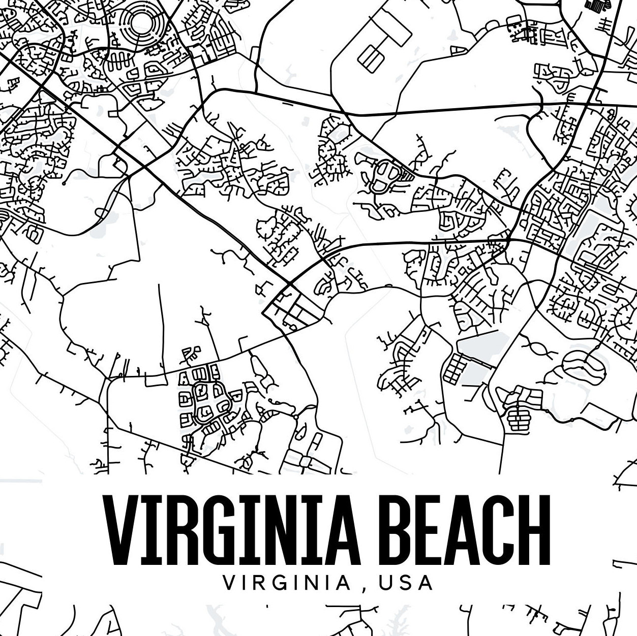 Virginia Beach Map Printable, Printable Map for Office, Virginia Beach ...