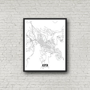 Aspen Colorado Printable Map, Aspen Wall Decor, Aspen Ski Map Poster ...