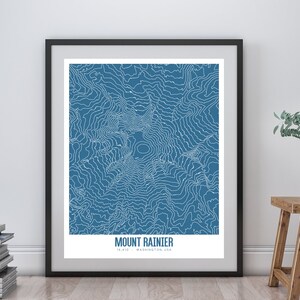 Mount Rainier Printable Topographic Map 16x20, Mt Rainier Map, Mount ...
