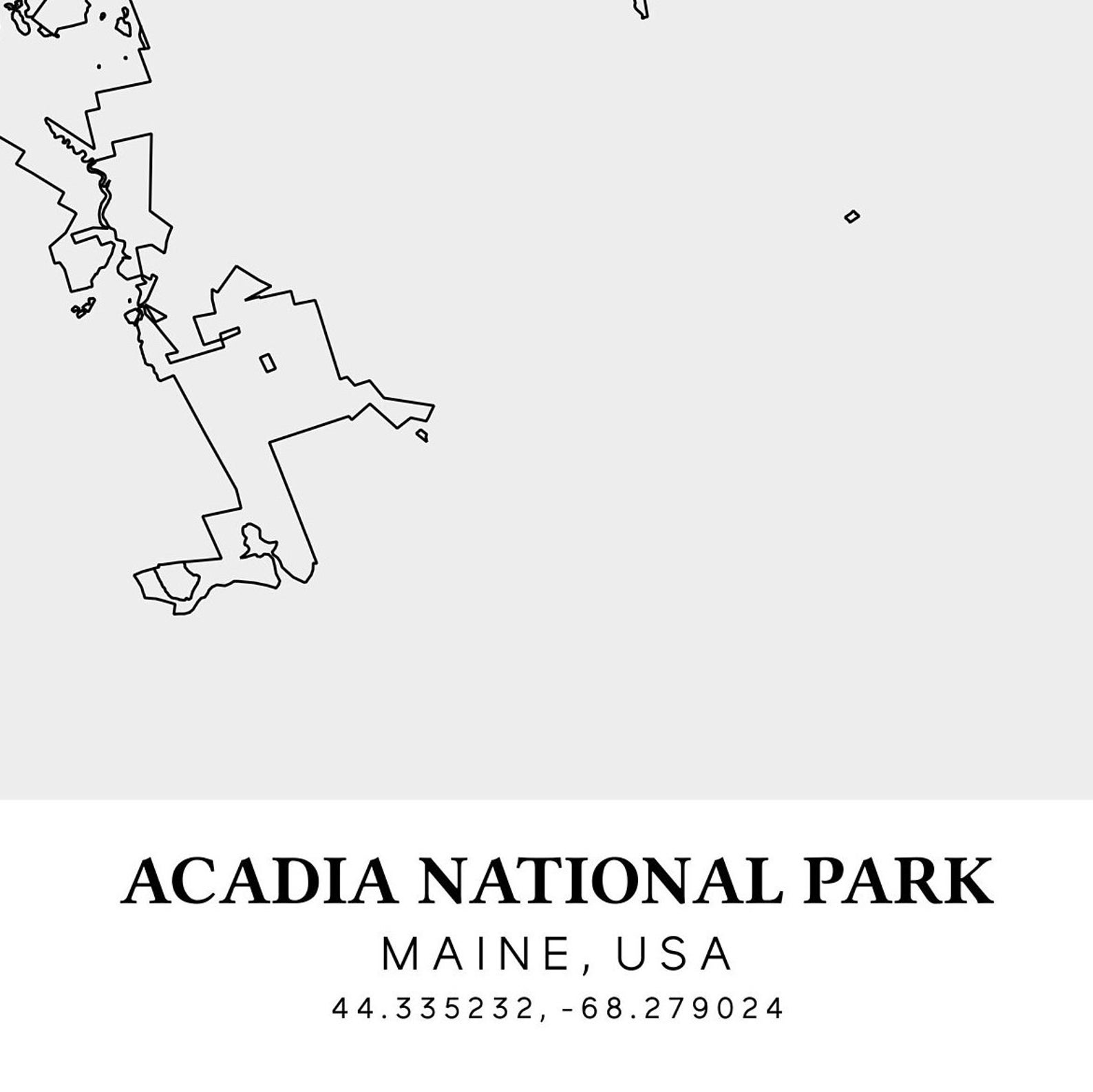 Acadia National Park Printable Topographic Map Acadia - Etsy