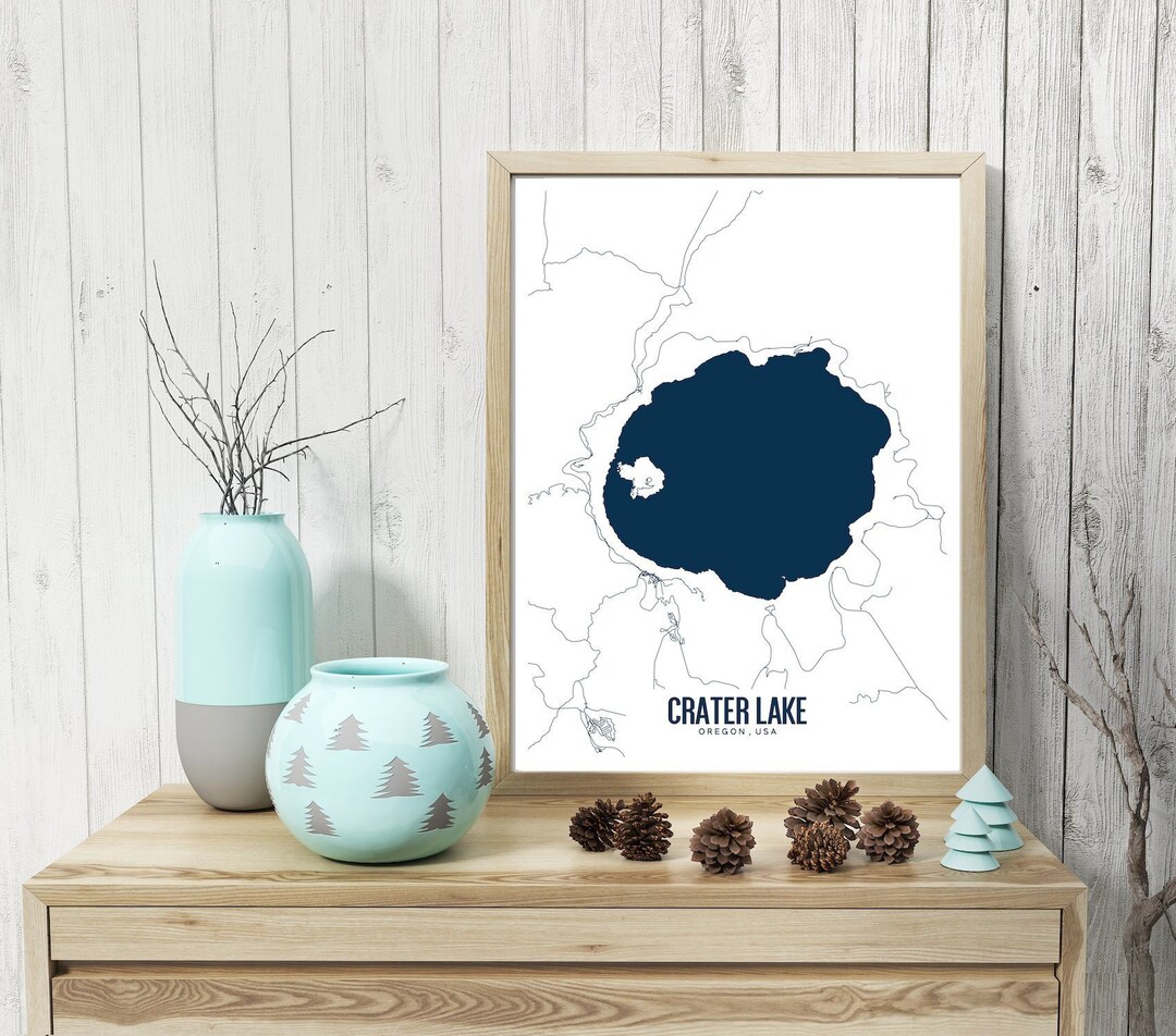 Crater Lake Printable Map, Crater Lake Map, Crater Lake Oregon Print ...
