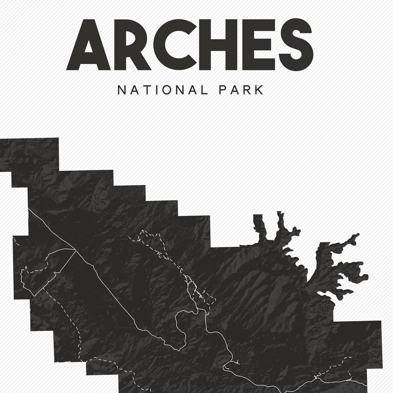 Arches National Park Map 18x24 Digital Download | Etsy