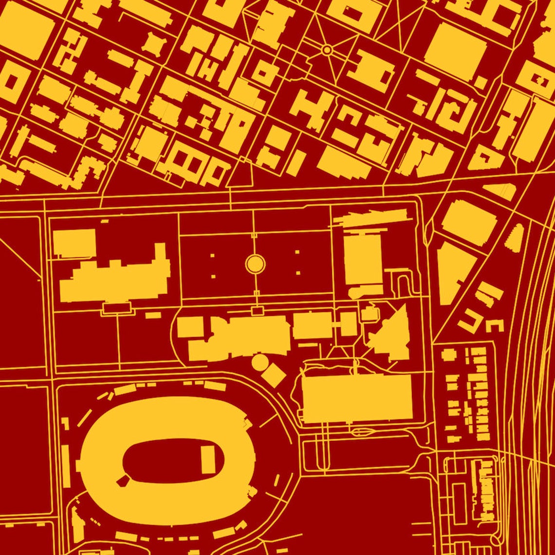University of Southern California Printable Map USC Wall Art - Etsy