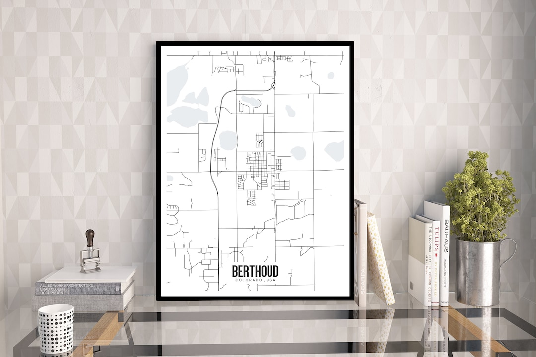 Berthoud Colorado Printable Map, Berthoud Map Art, Colorado Map Art ...