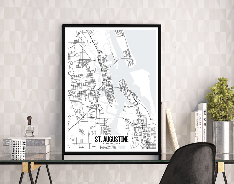 St. Augustine Map Printable Florida Map St. Augustine Map - Etsy