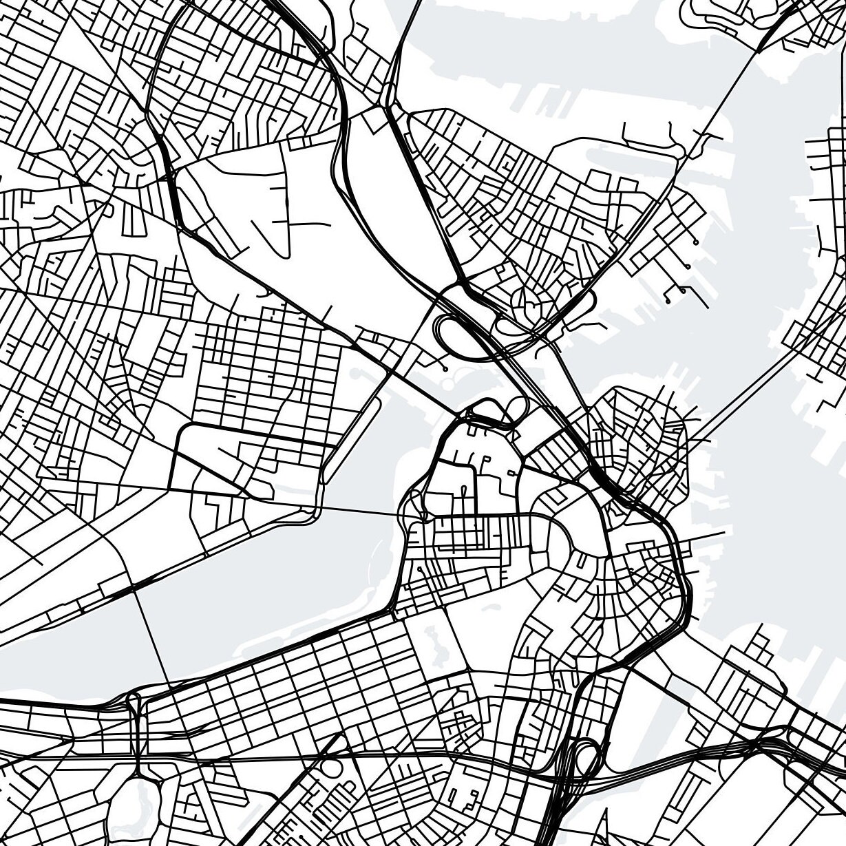 Boston Printable Map Boston Map Poster Boston Massachusetts - Etsy ...